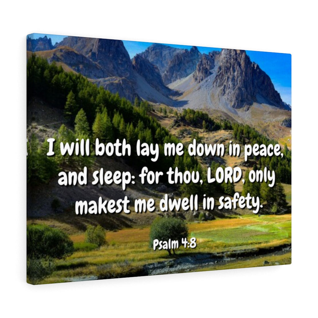 Trinx Dwell In Safety Psalms 4:8 Christian Wall Art Bible Verse Print ...