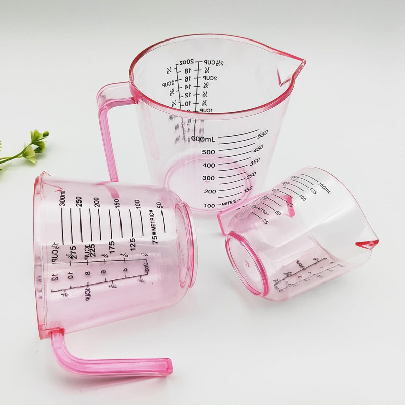 doitbest Plastic Measuring Cup Set, 3-Piece with Handle, 150ml, 300ml ...