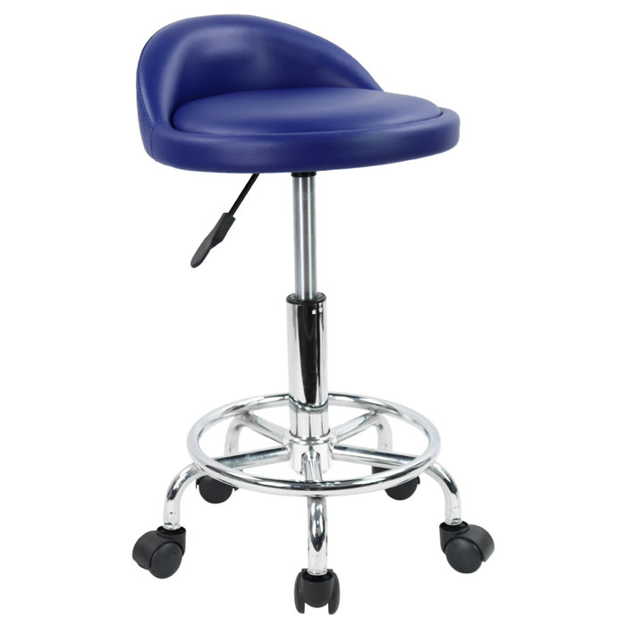 Inbox Zero Backed Adjustable Height Ergonomic Lab Stool with Footring ...