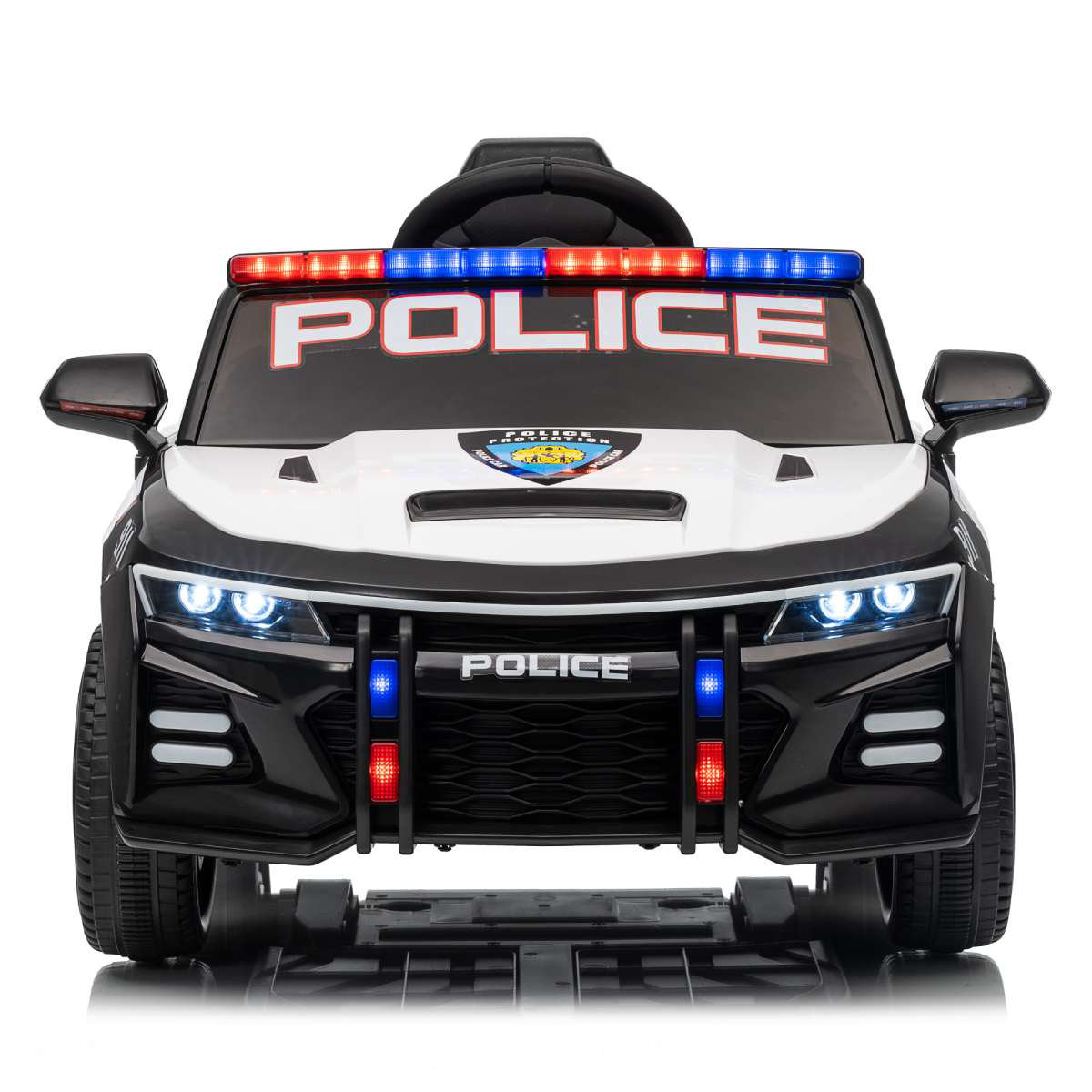 Himimi 12V Electric Cop Cars With Remote Control, Siren, Flashing LED Lights, Megaphone, Music ...