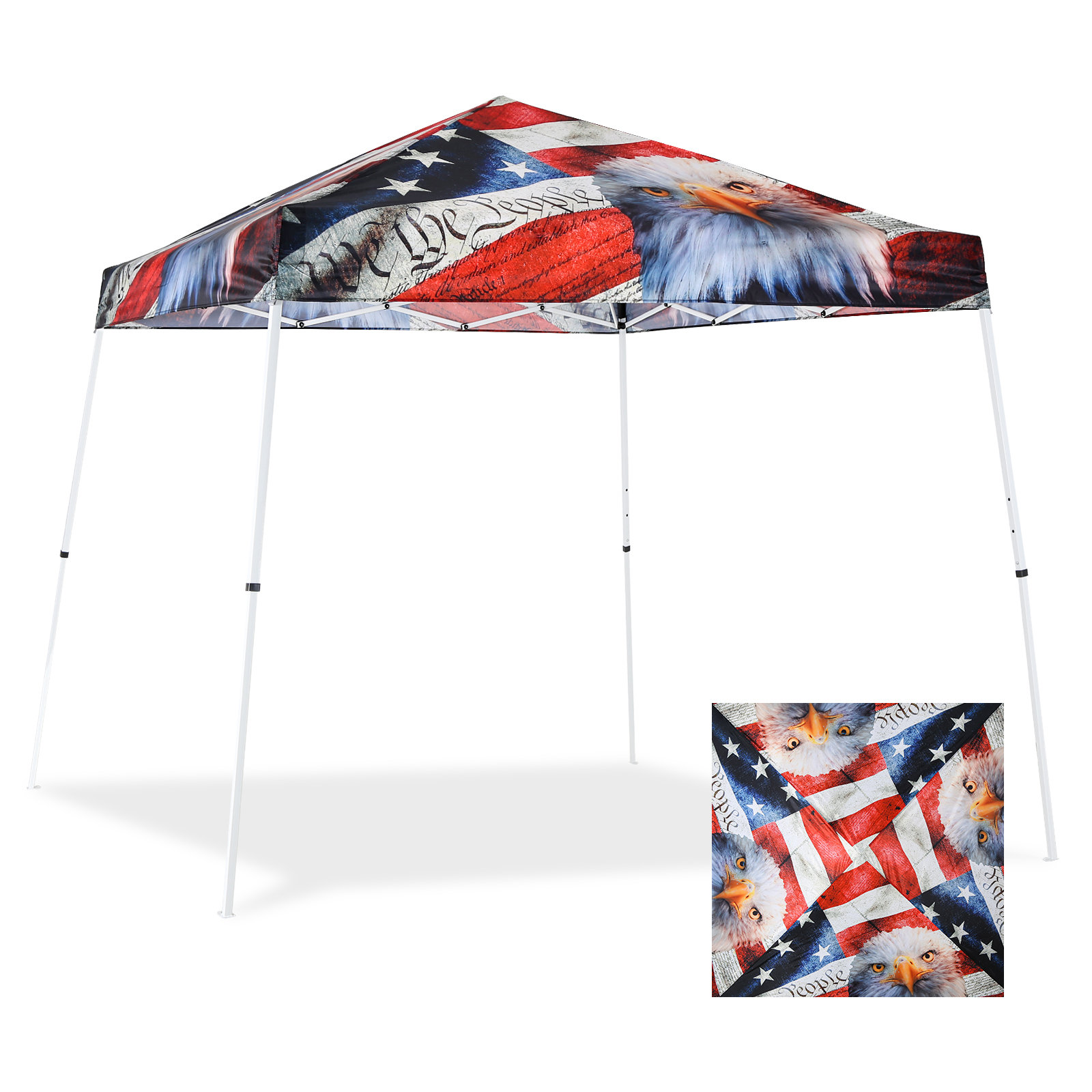 EAGLE PEAK Pop Up Canopies 10 Ft. W x 10 Ft. D Slant Leg Steel Party ...