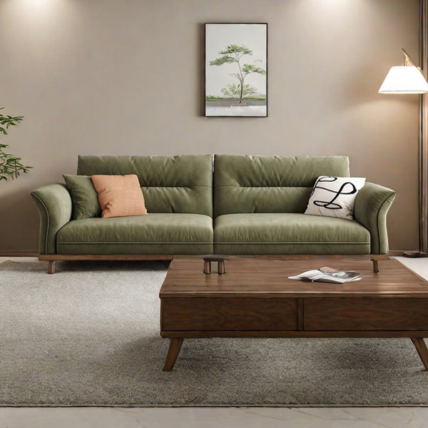 ComfySofa.s Retro high back simple log style fabric sofa | Wayfair