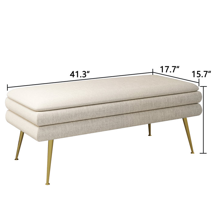 Mercer41 Janaea Polyester Upholstered Storage Bench & Reviews | Wayfair