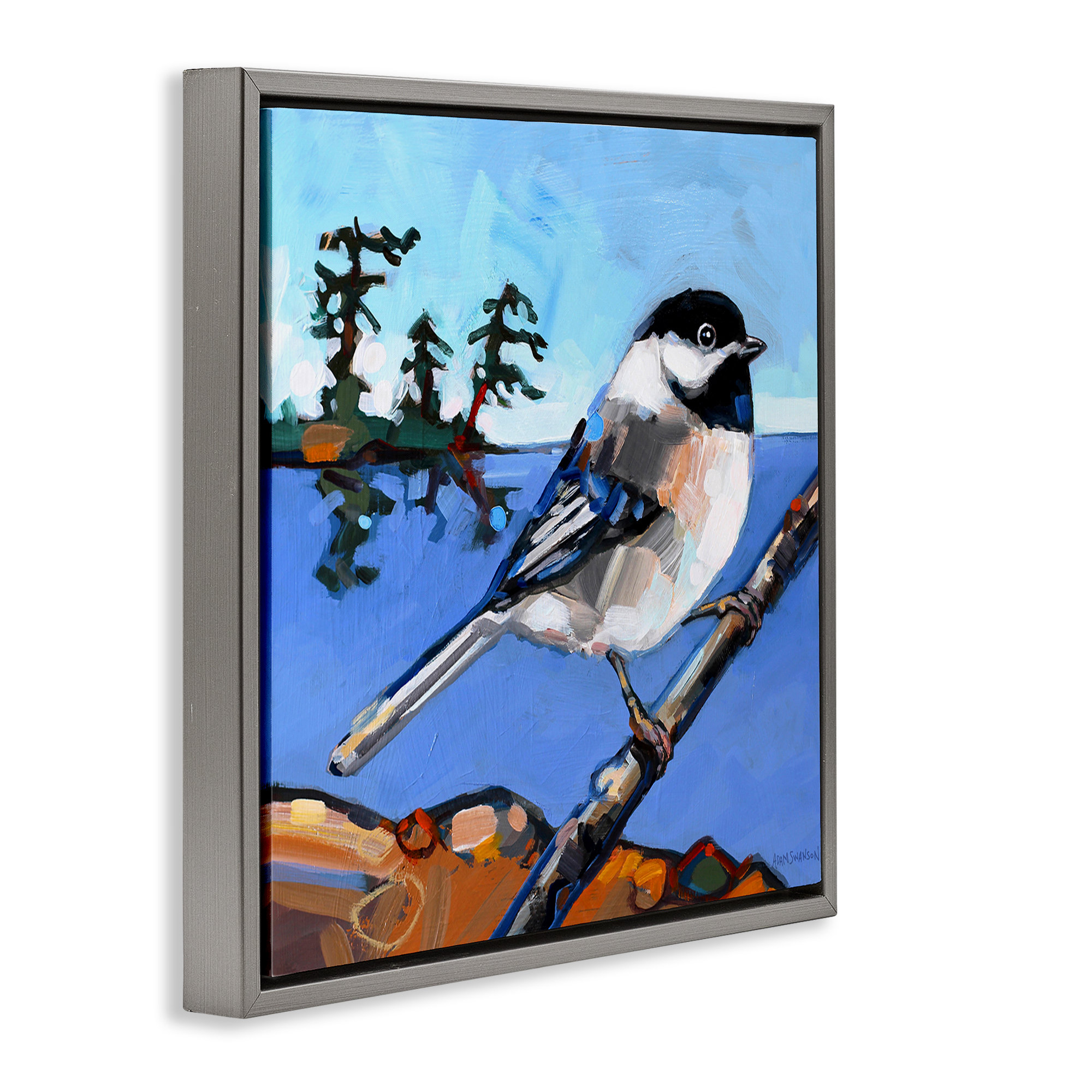 Winston Porter Swallow Bird Perched Framed Floater Canvas Wall Art by ...
