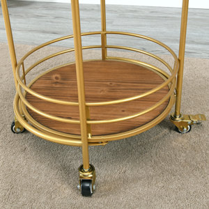 Wrought Studio™ Fawe Joliet Mirrored Bar Cart & Reviews | Wayfair