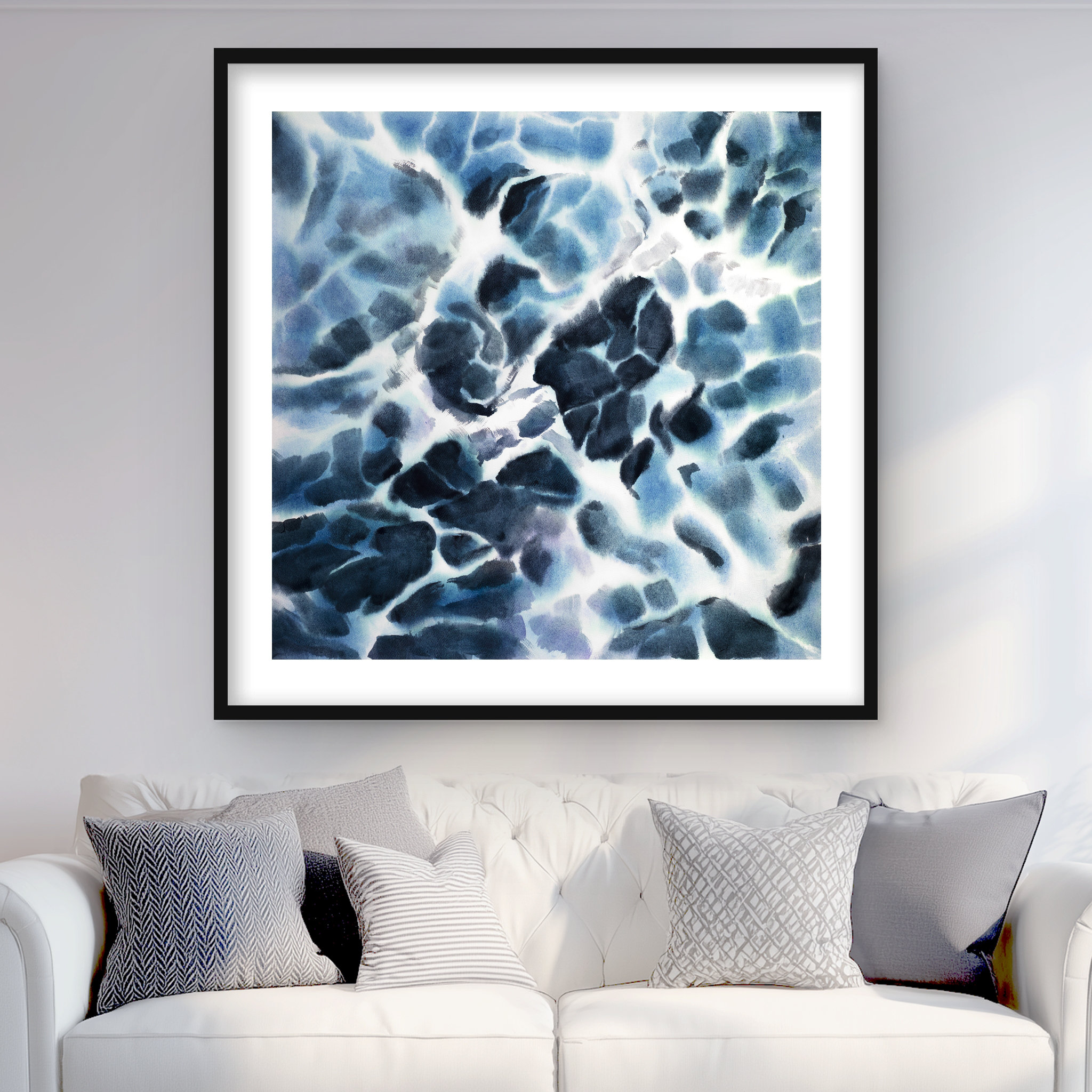 Lark Manor™ Stormy Waves of the Sea | Classic Blue Marine Framed Print ...