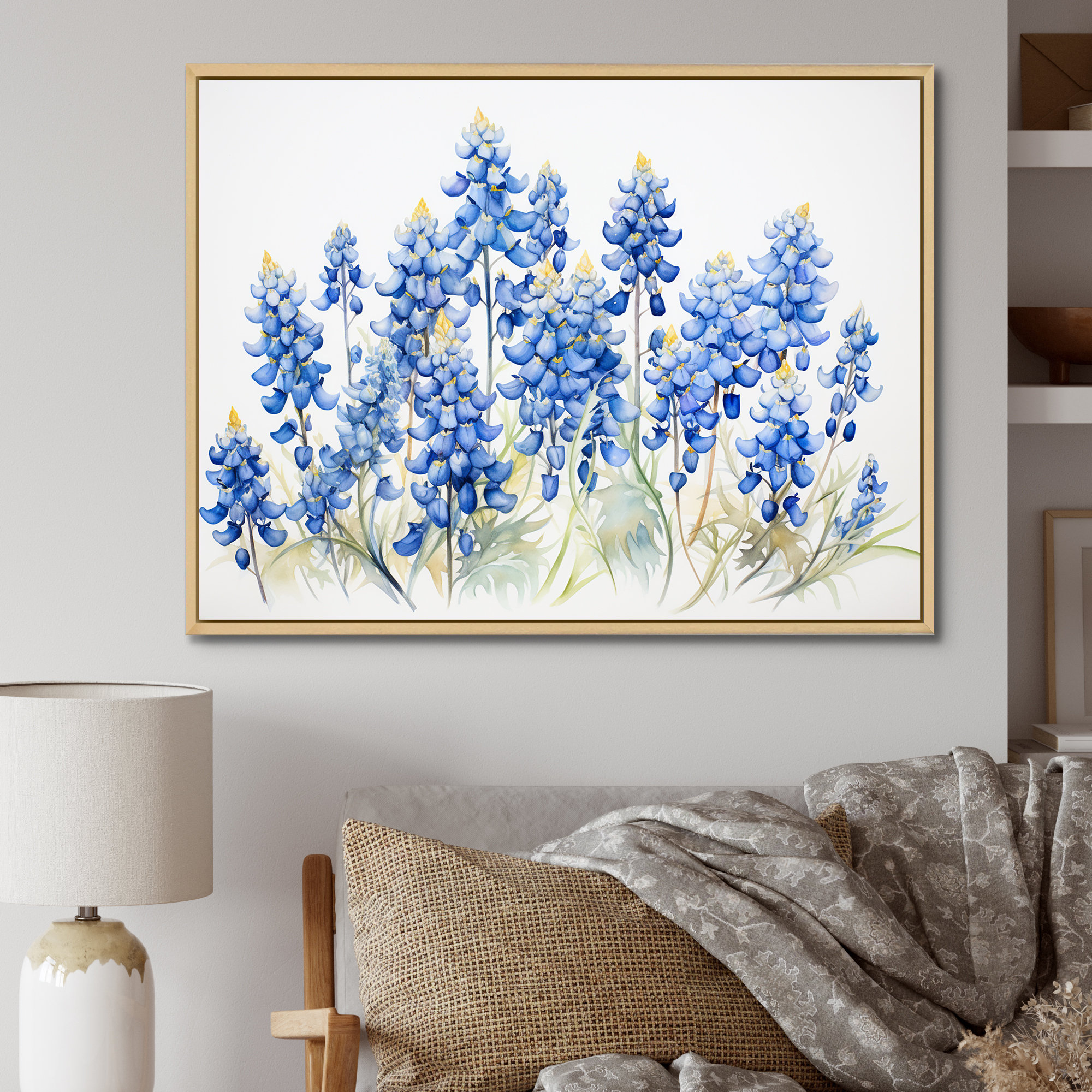 Winston Porter Blue Bonnets Minimalism Dream I - Blue Bonnets Wall Art ...