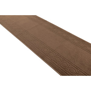 Alcott Hill® Trellis Border Brown Low Pile Slip Resistant Rugs ...