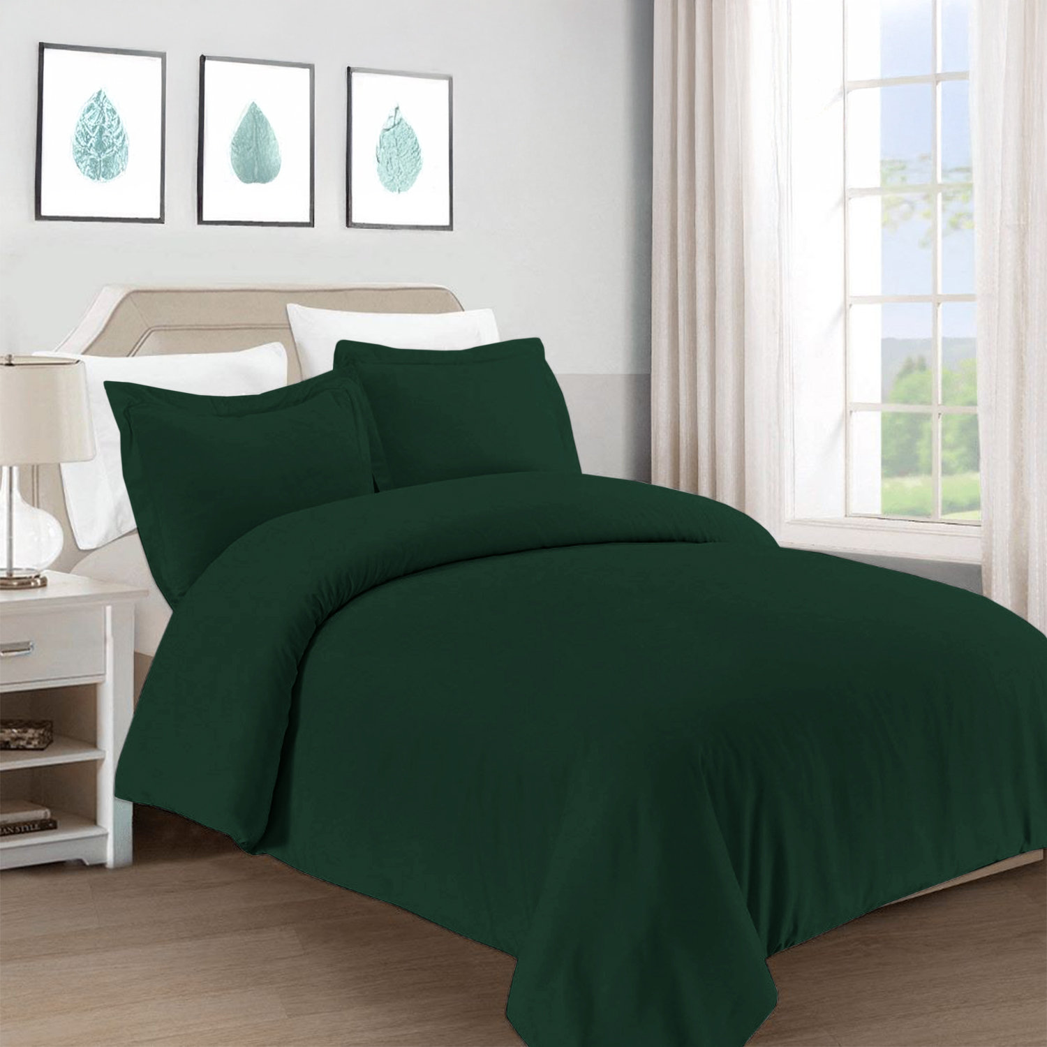 Kensington Plain Duvet Cover Complete Bedding Set - Dyed Duvet, Fitted ...