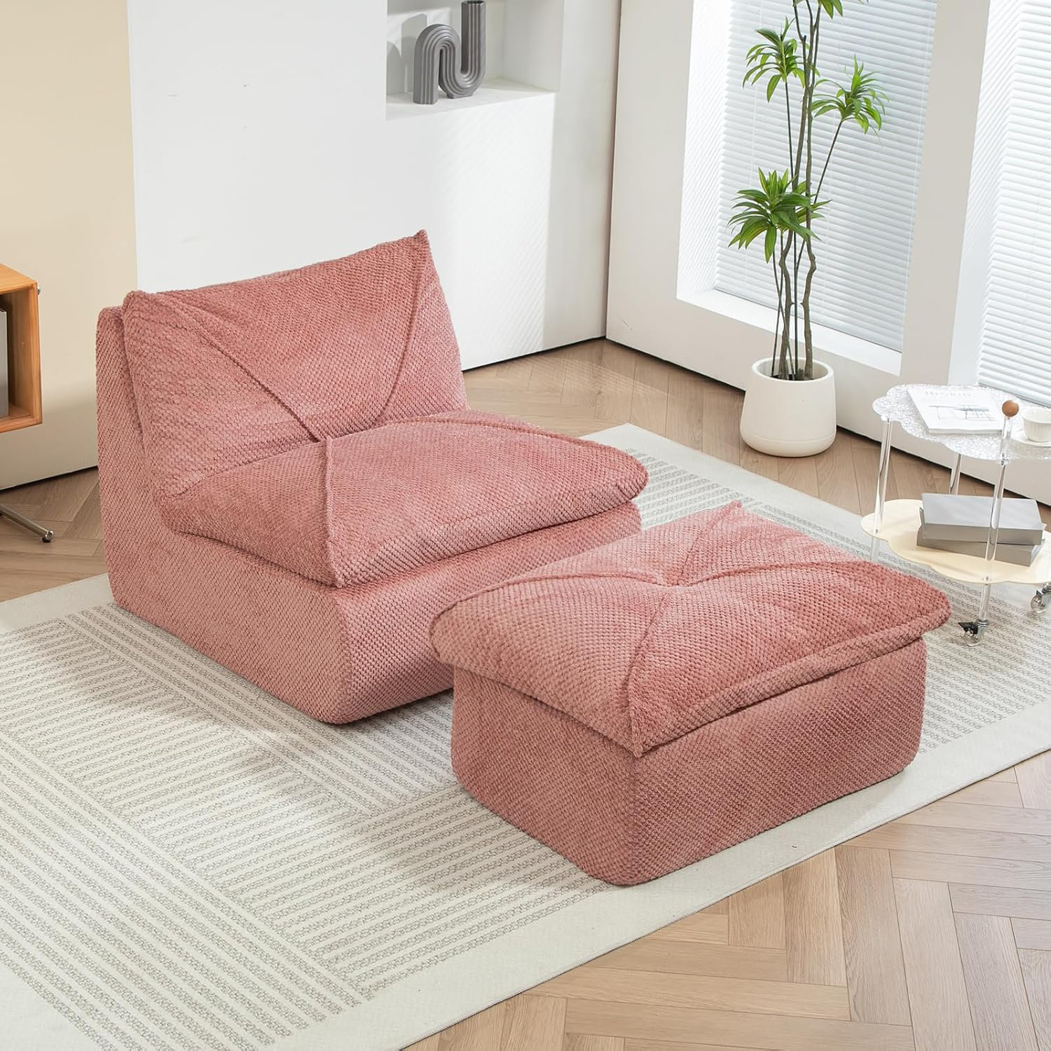 keylanta Comfy Single Sofa Chair With Ottoman | Wayfair
