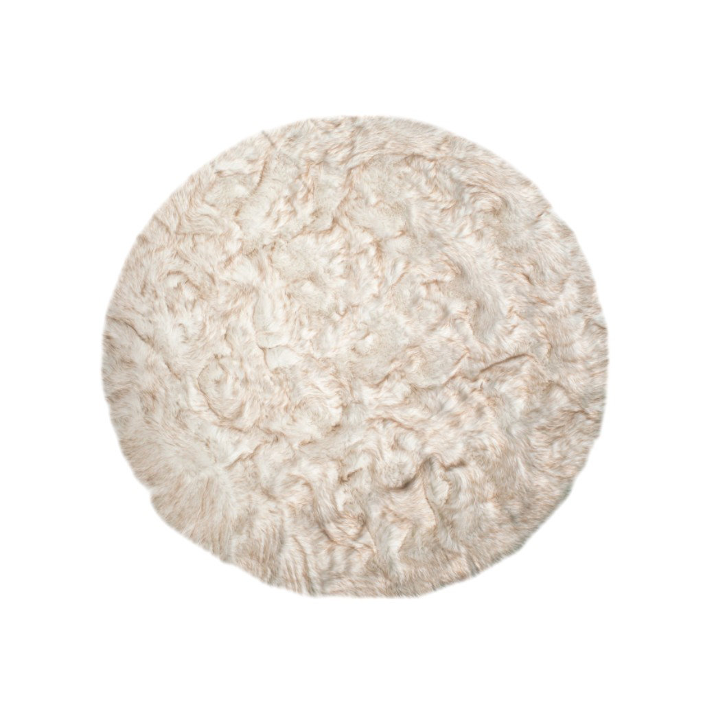 Everly Quinn 6' X 6' Ombre Tan Round Faux Fur Washable Non Skid Area ...