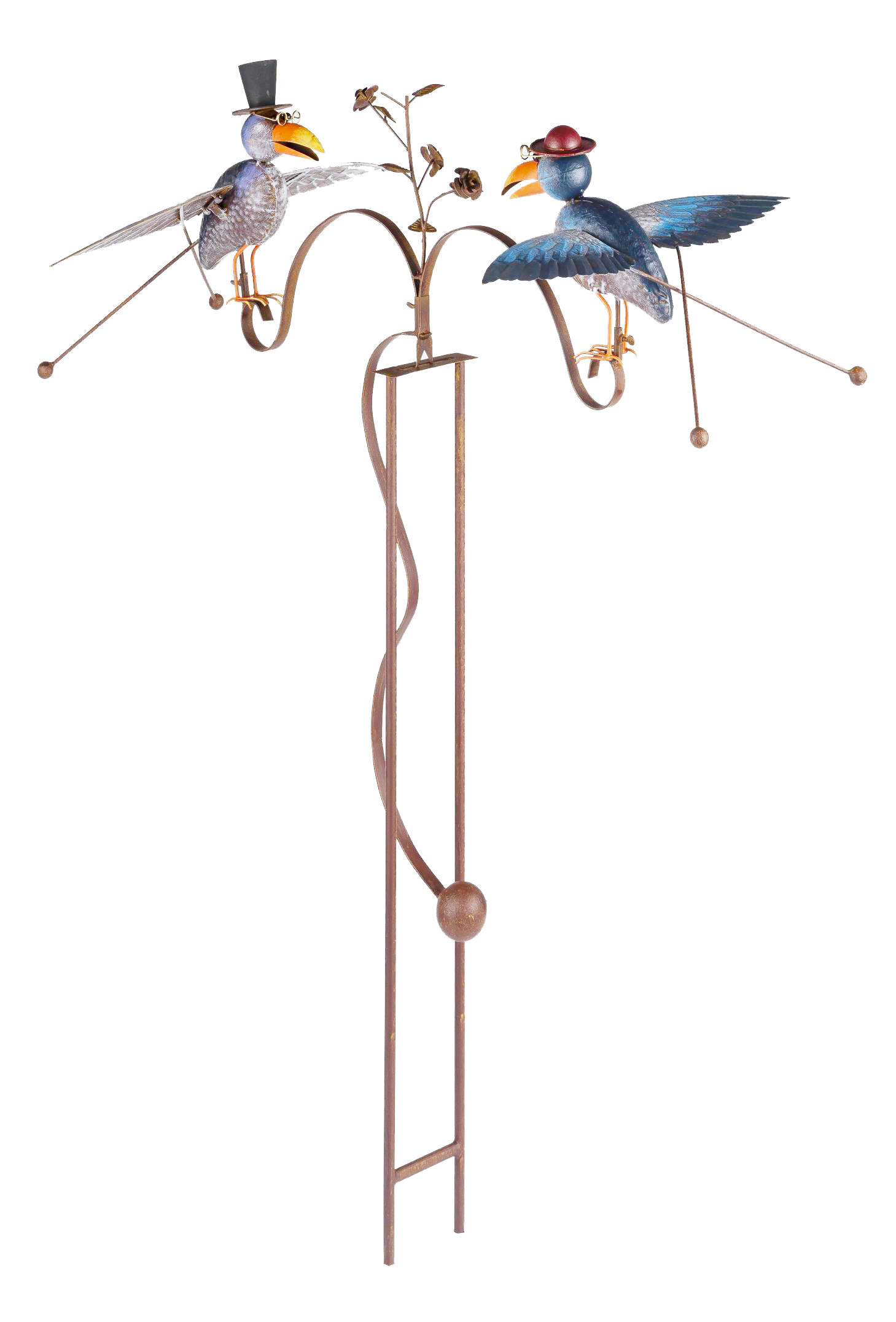 Trinx Balancer Double Rustic Crow Birds Balancing Garden Stake | Wayfair