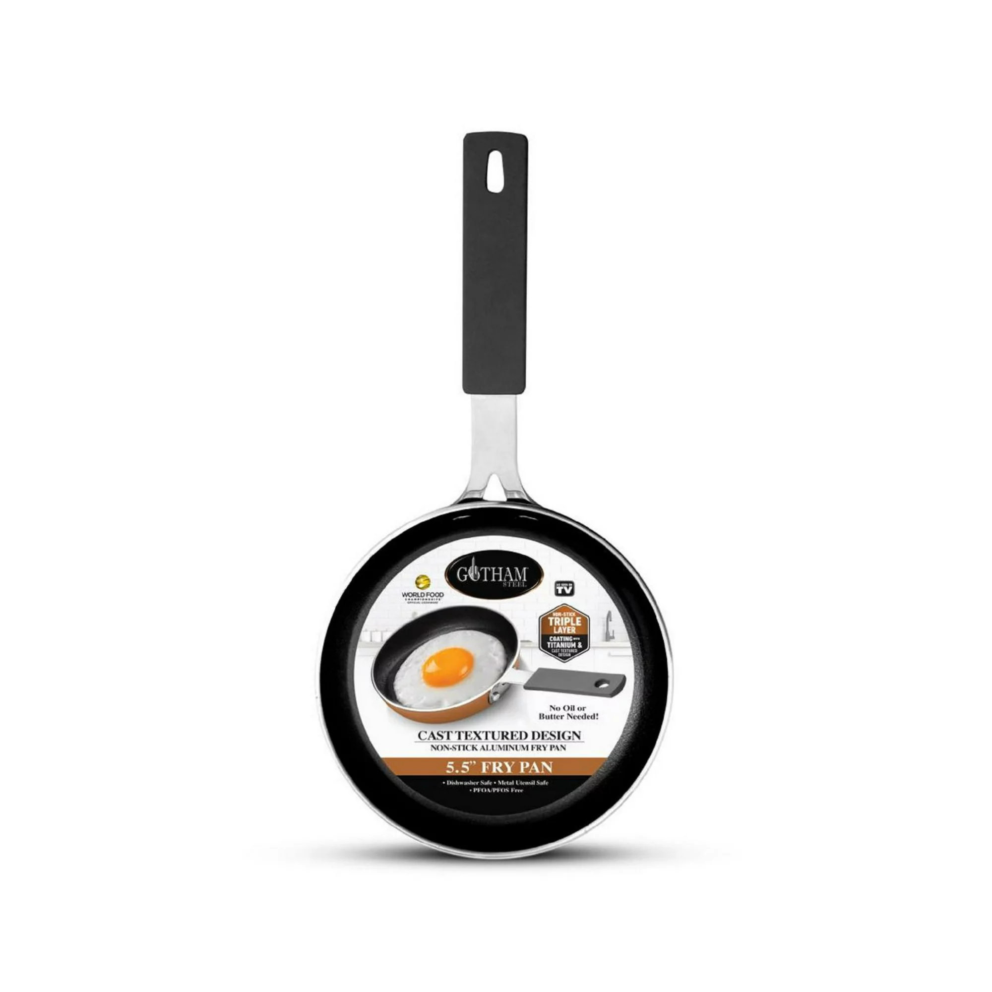 Gotham Steel Copper Cast 5.5" Nonstick Egg Pan with Rubber Grip Handle ...