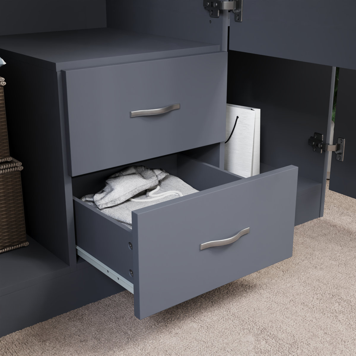 17 Stories Maybery 3 Door 2 Drawer Mirrored Wardrobe, With Shelf ...