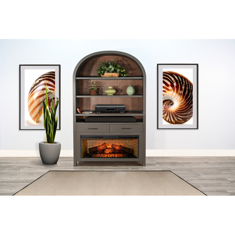 Sunny Designs Arch Wood Bookcase with Electric Heater | Wayfair