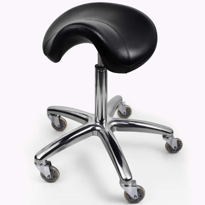 Inbox Zero Ellengard Adjustable Height Ergonomic Lab Stool with Wheels ...