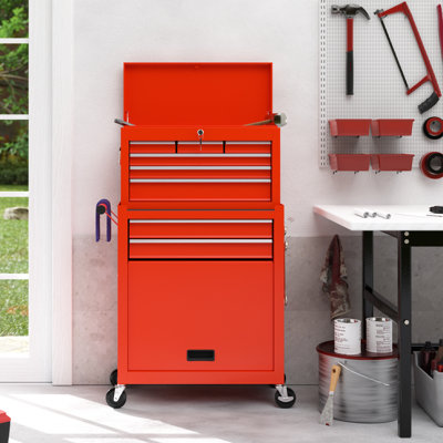 red toolbox with tools