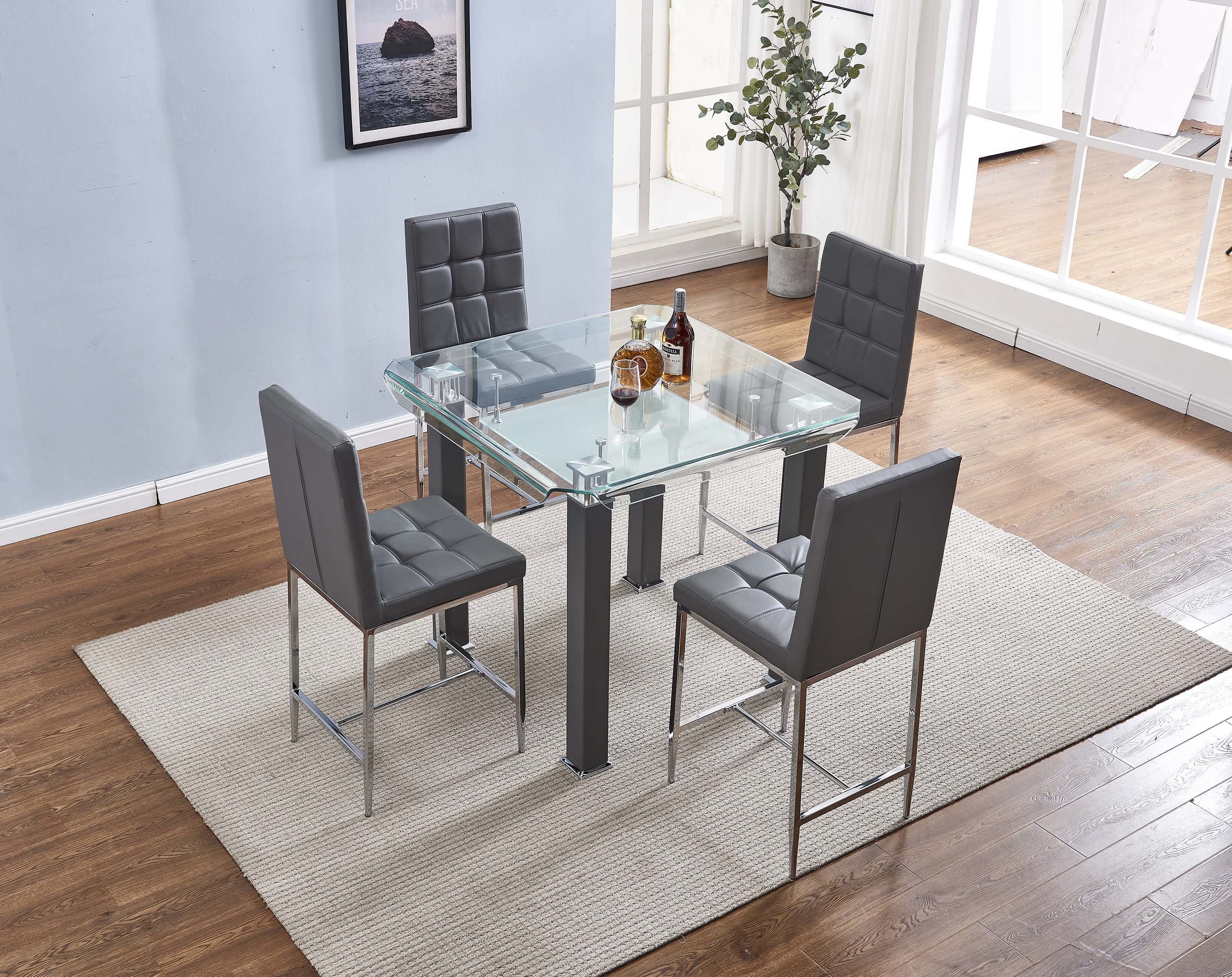 Hokku Designs Hazellynn Leatherette Bar Chair Set Of 4 | Wayfair