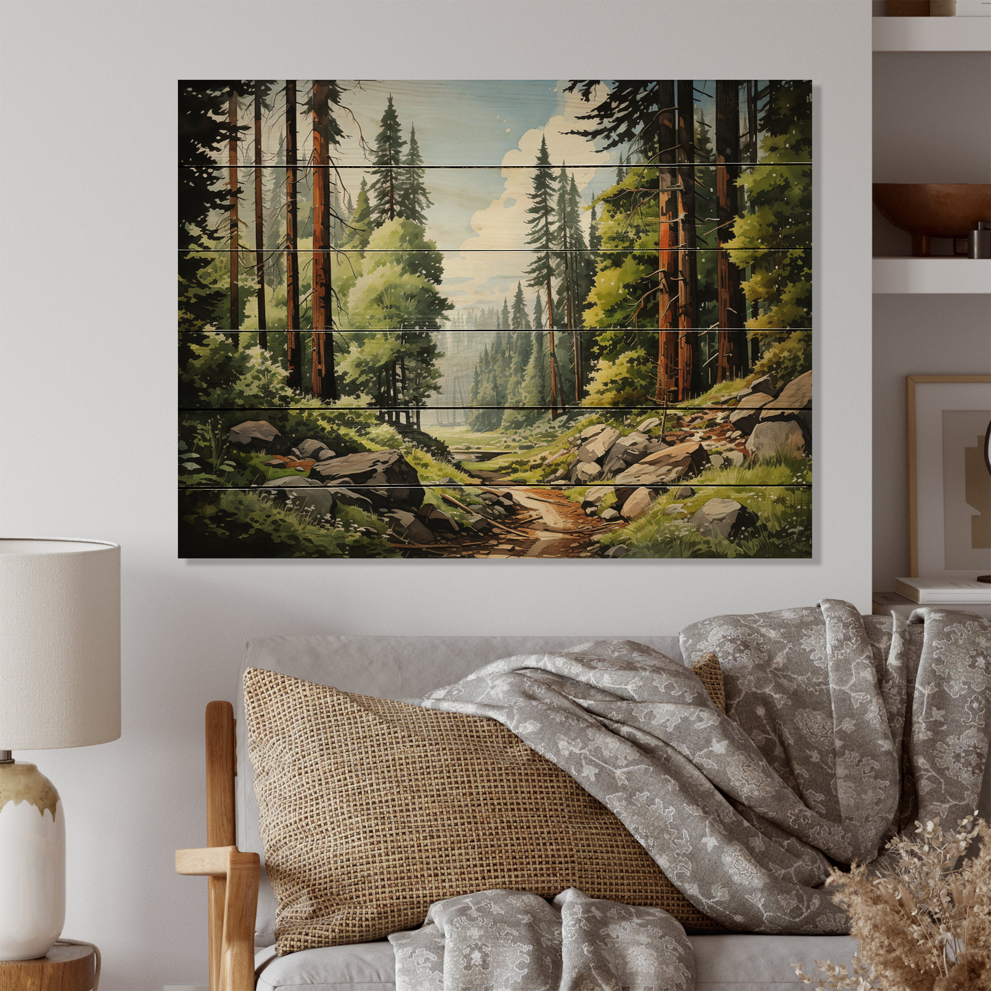Loon Peak® Kayelani Redwood Majesty Tree Forest II On Wood Print ...