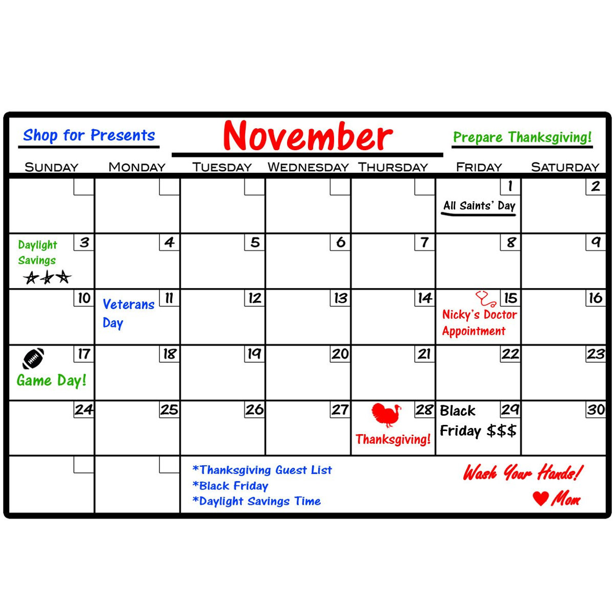 Latitude Run® Dry Erase Calendar Wall Decal & Reviews - Wayfair Canada