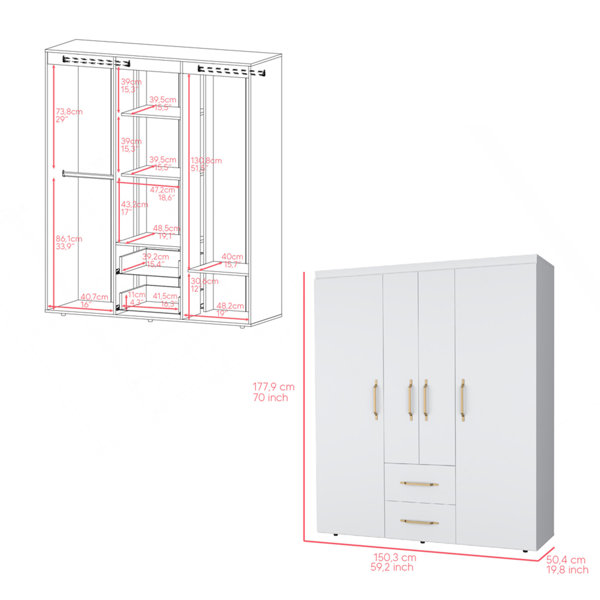 Bloomsbury Market Armoire Elma, Bedroom, Macadamia - Wayfair Canada