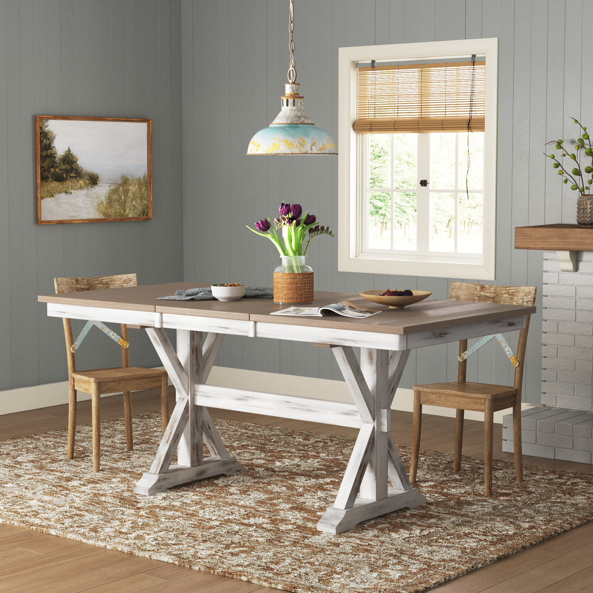 Sand & Stable™ Wilkey Counter Height Rubberwood Solid Wood Dining Table ...