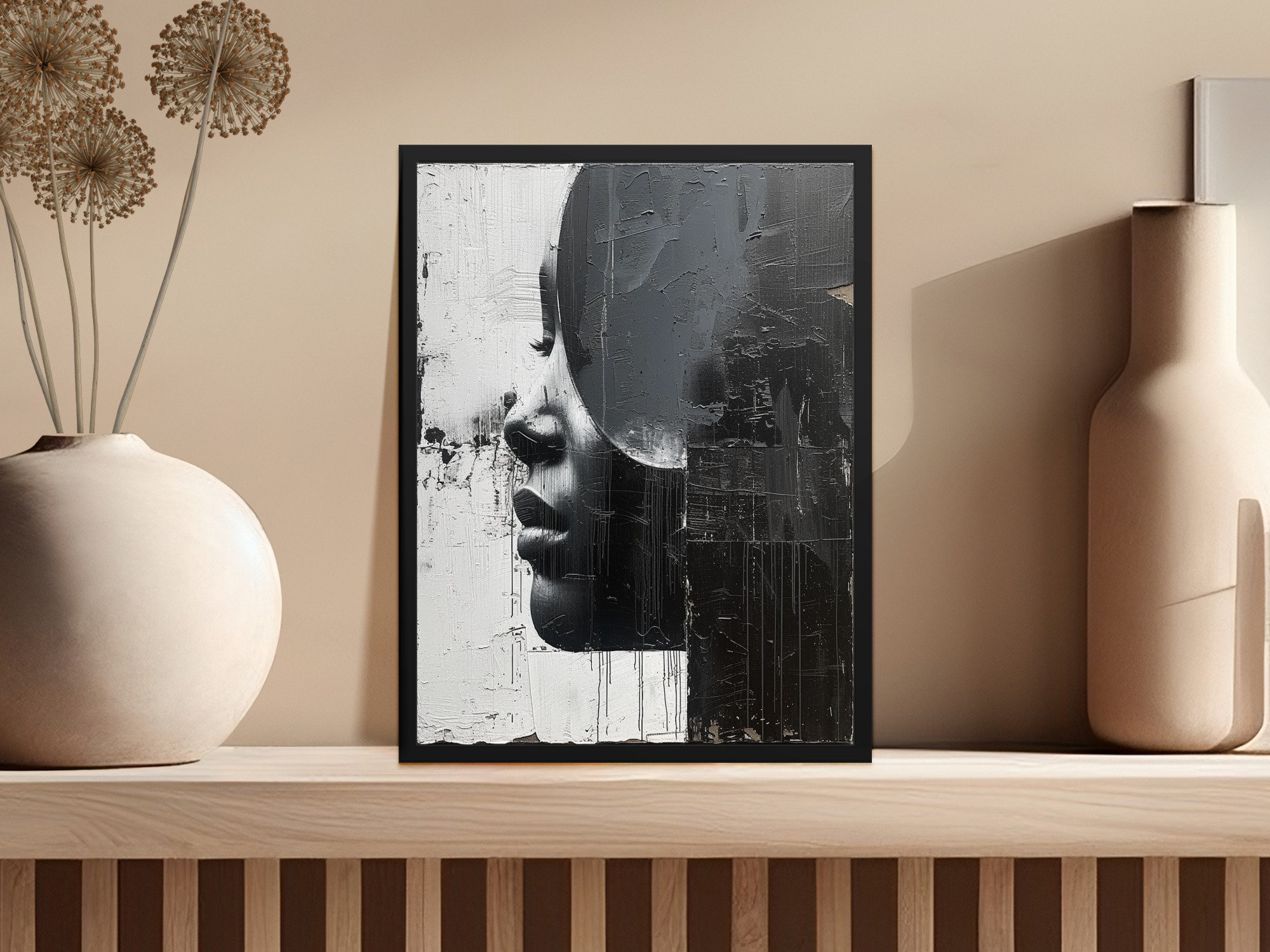 Ivy Bronx Face Expression in Artistic Contrast Wall Art Framed Poster ...