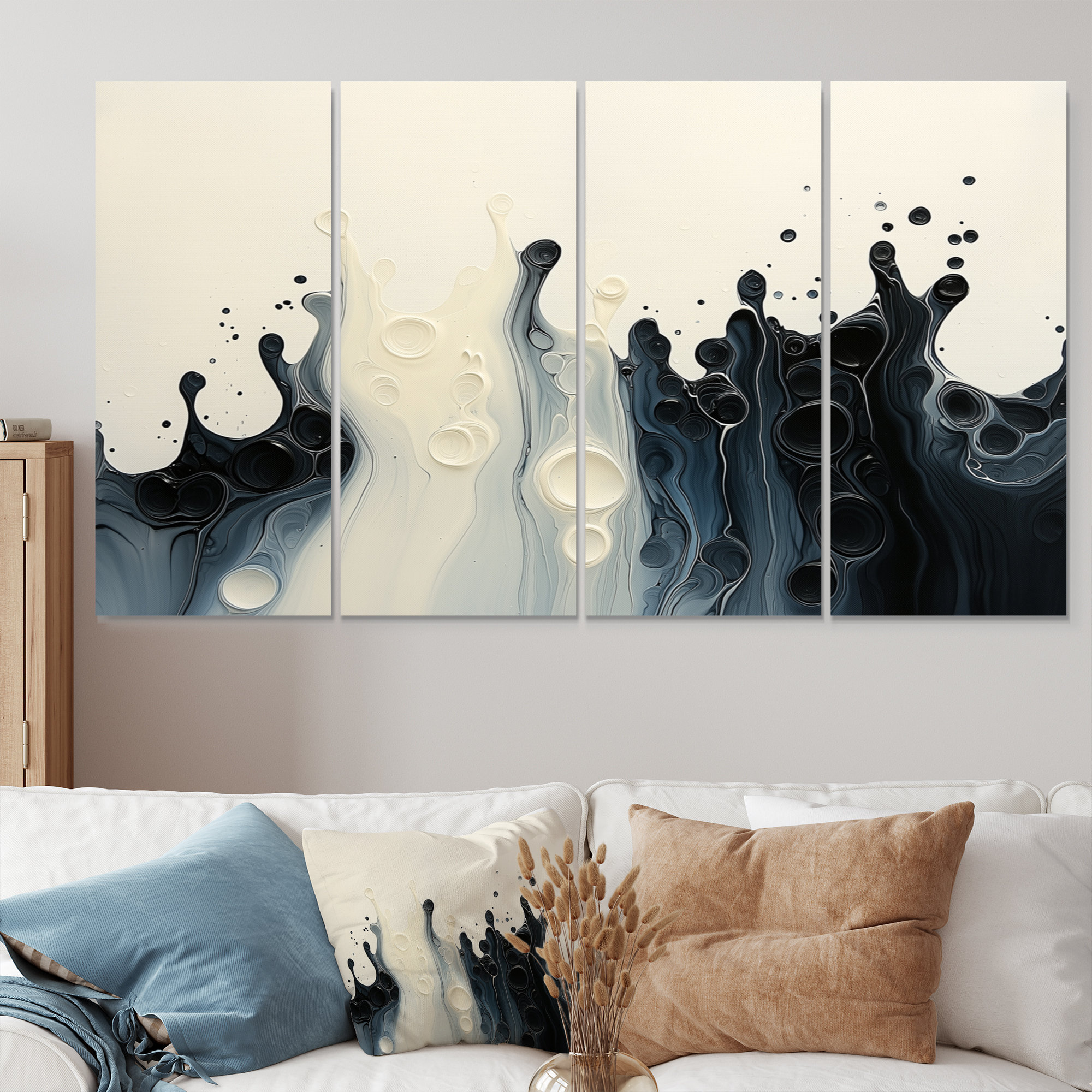 Ivy Bronx Drip Painting Wave Rhythmic Splashes Of Serenity - Drip ...