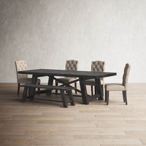 Birch Lane™ Bianca 6 - Piece Extendable Acacia Trestle Dining Set ...