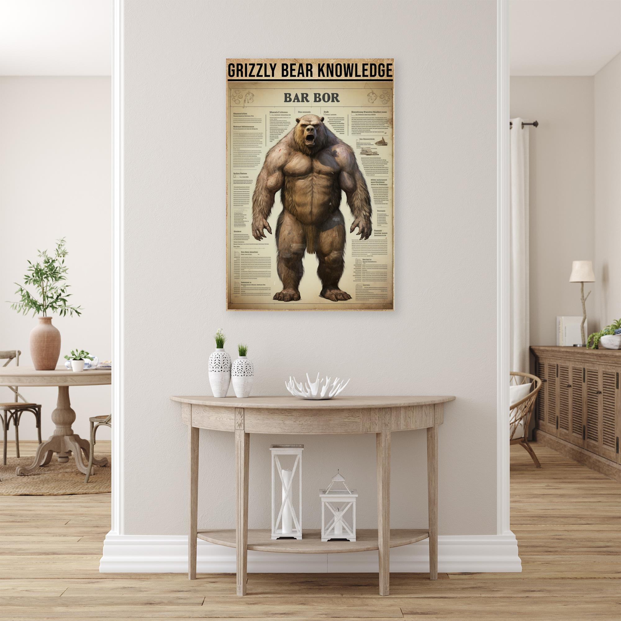 Trinx Grizzly Bear Knowledge - 1 Piece Rectangle Graphic Art Print On ...