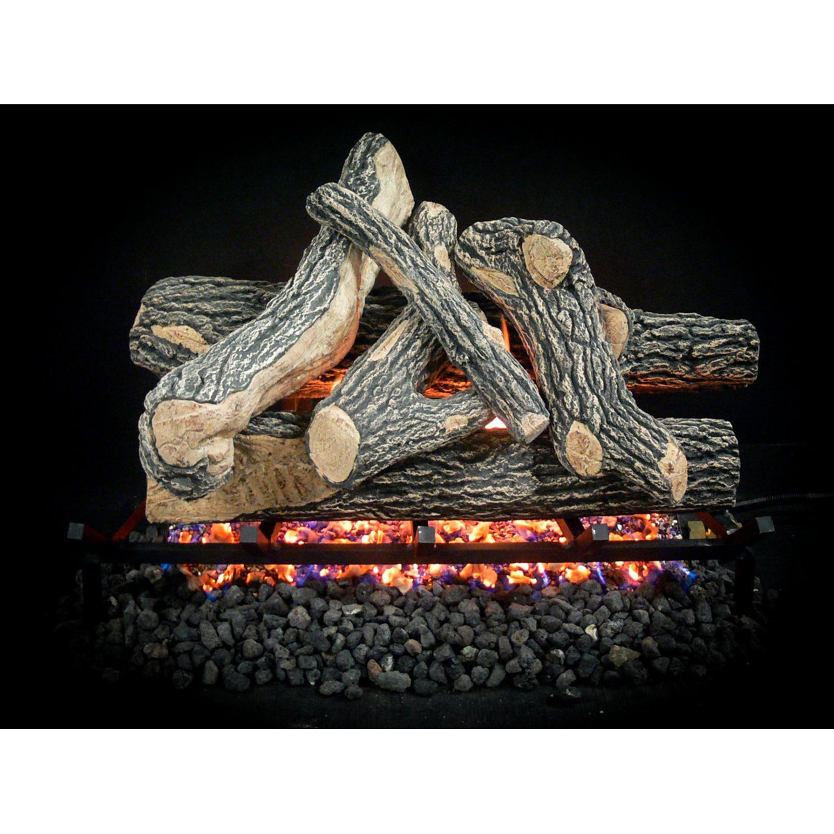 Loon Peak® Great Oak Premium Gas Logs for Vented Fireplaces, Natural ...