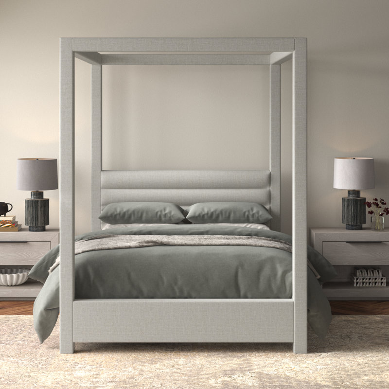 Joss & Main Herma Upholstered Canopy Bed & Reviews | Wayfair