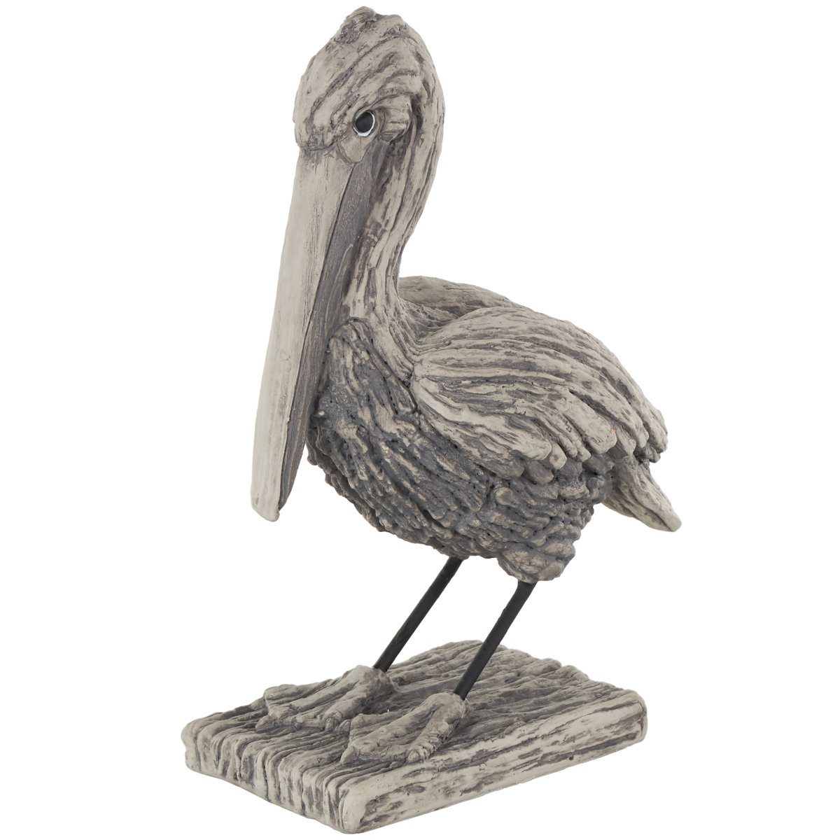 Dovecove Cole And Grey Polystone Textured Pelican Decorative Sculpture ...