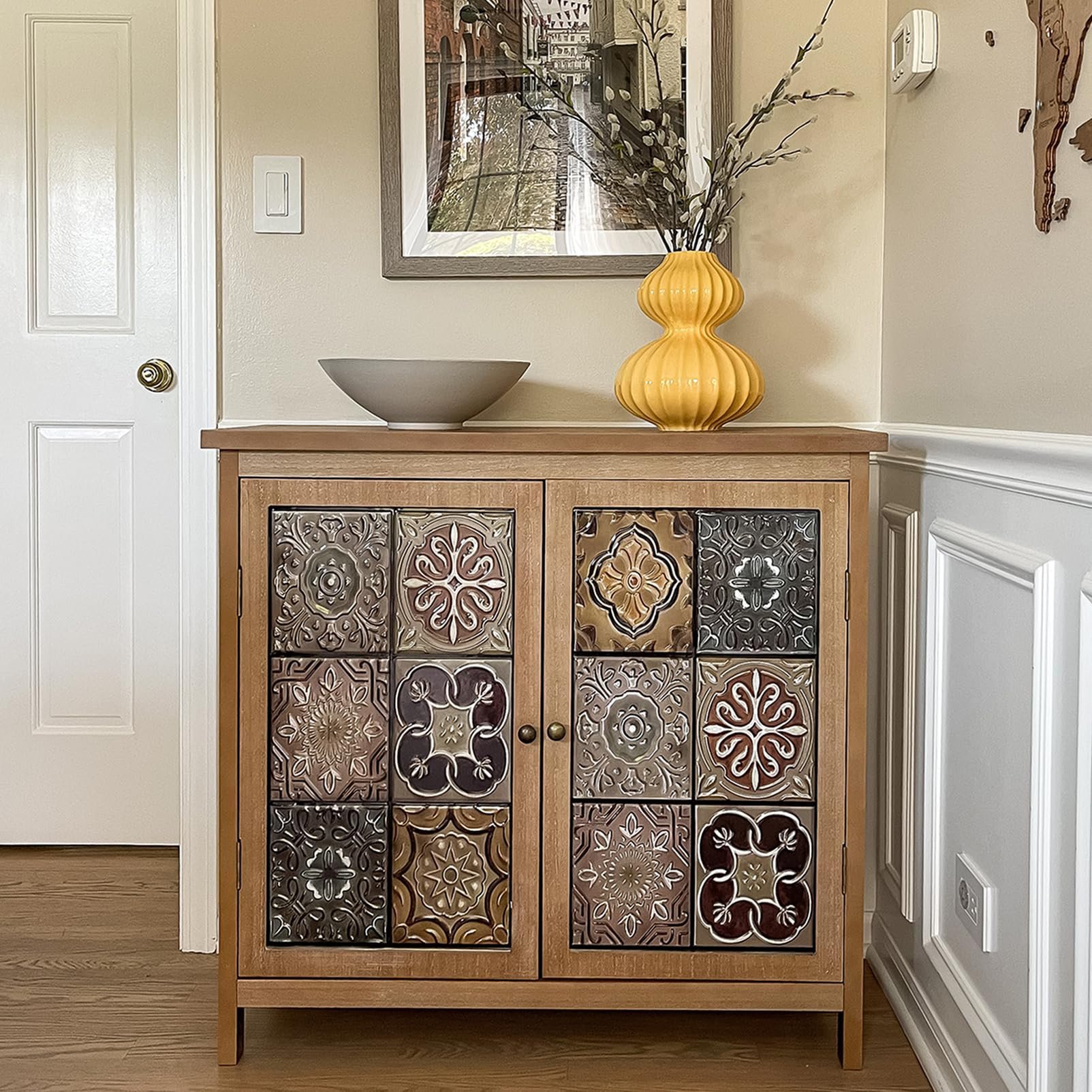 Bungalow Rose Accent Cabinet With Doors, Vintage Decorative Storage ...