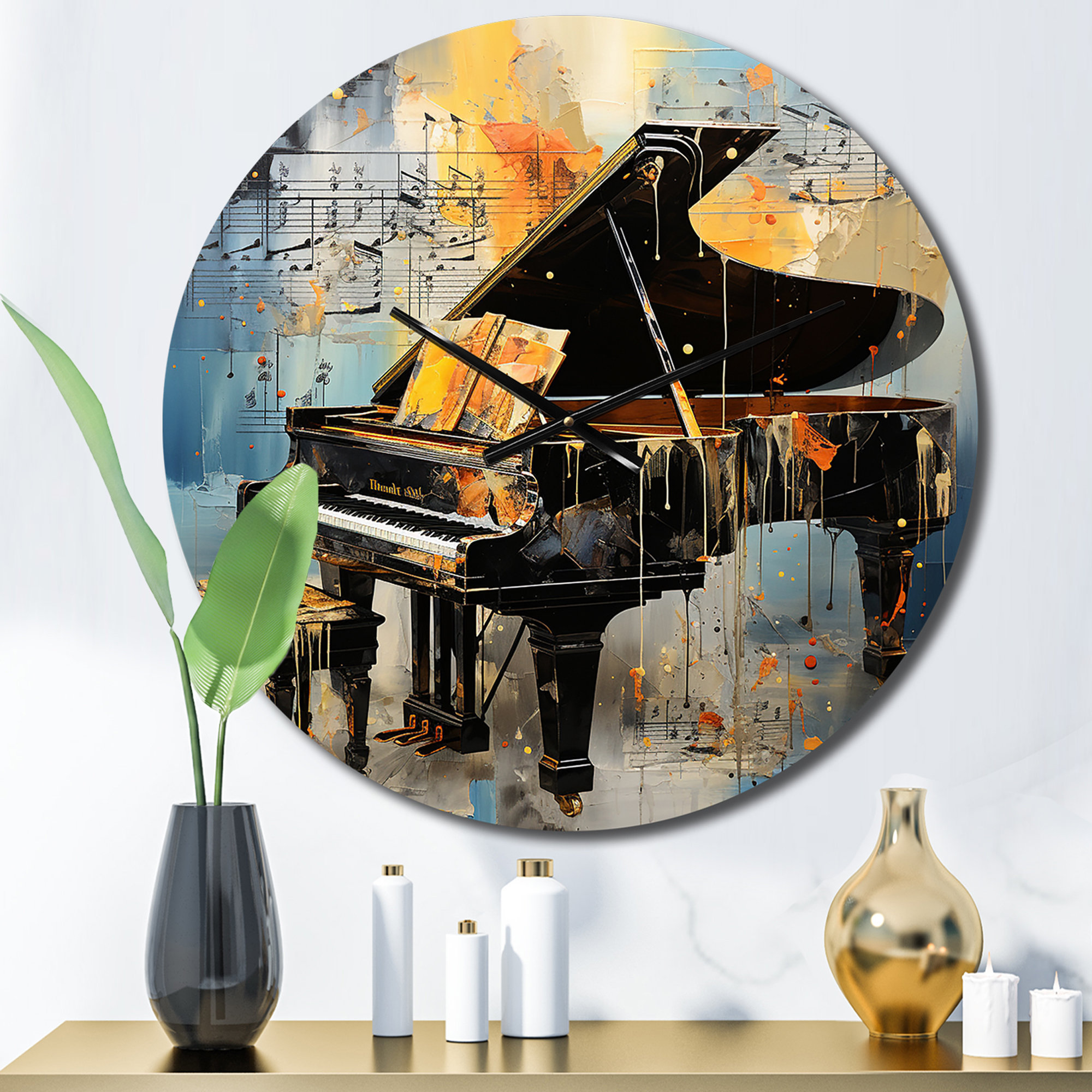 East Urban Home Music Expressive Verse Bold I - Music Wall Clock | Wayfair