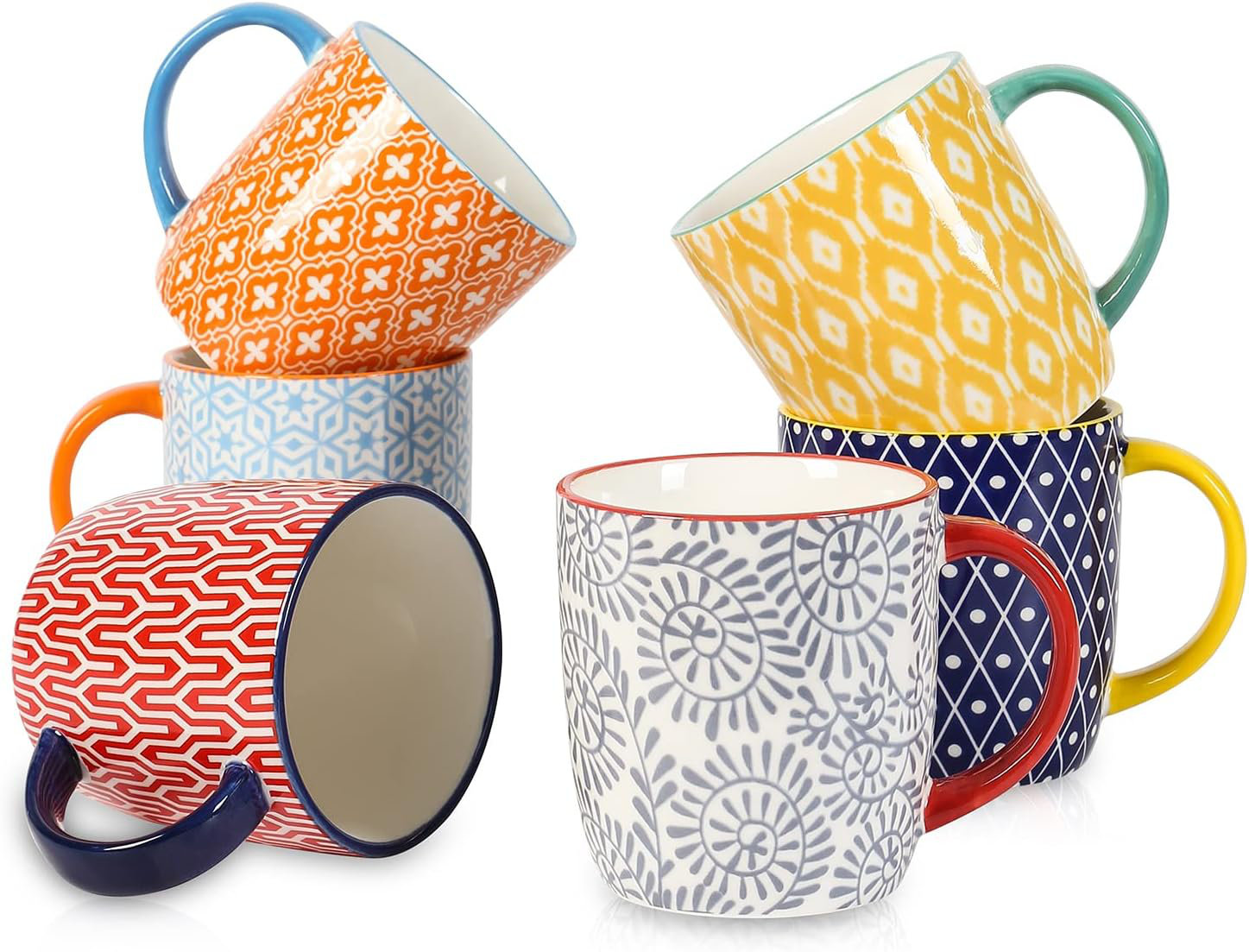 inisep Coffee Mugs Set of 6 with Big Handle ceramic | Wayfair