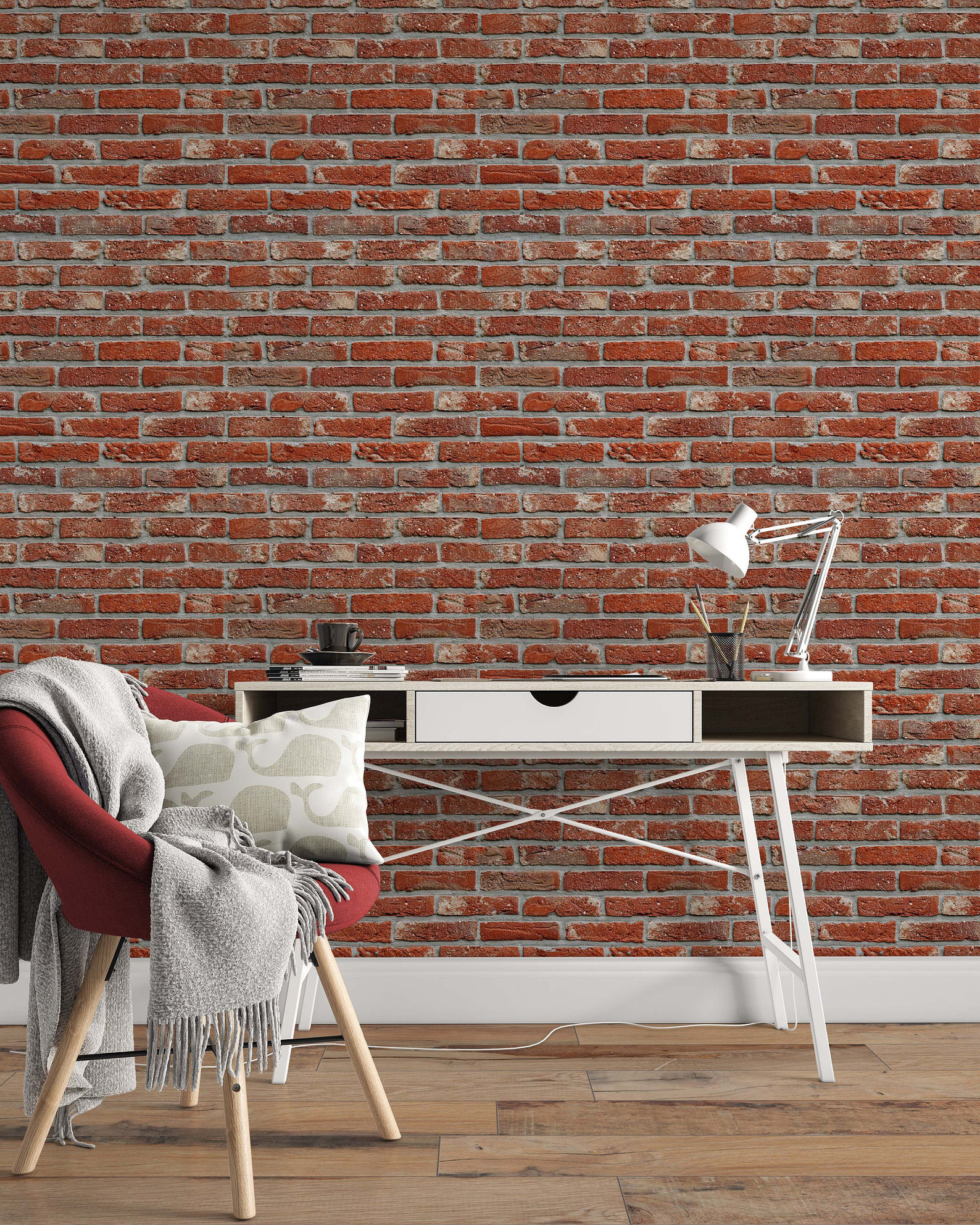 GK Wall Design Red Brick Wall Background Construction Removable ...