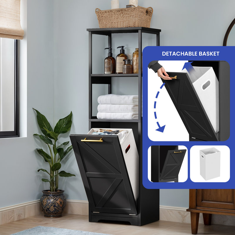 Gracie Oaks Molimo Medium Density Fiberboard (MDF) Freestanding Linen ...