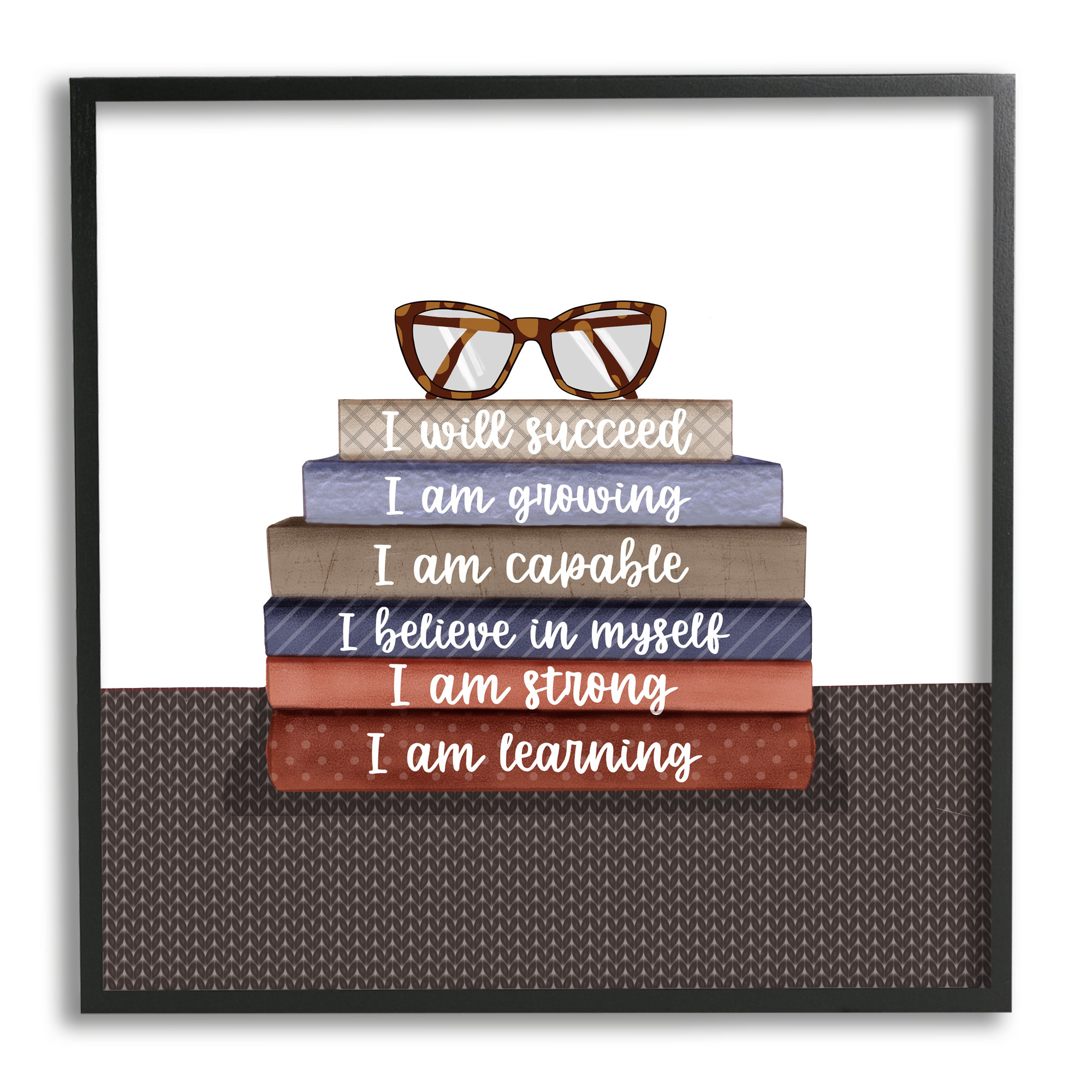 Stupell Industries bb-550-Framed Motivational Self Esteem Books by Saba ...