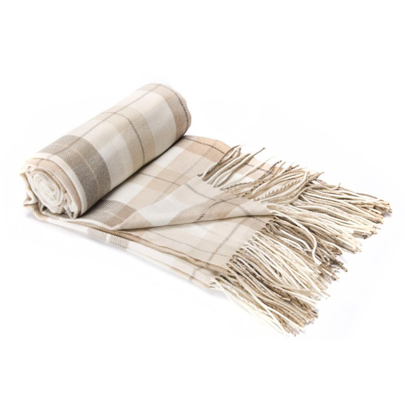 Battilo Home Plaid Beige Throw Blanket, Farmhouse Checkered Throws ...