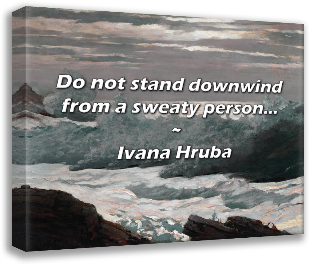 Trinx Ivana Hruba Quote: Do not stand downwind from a sweaty person ...