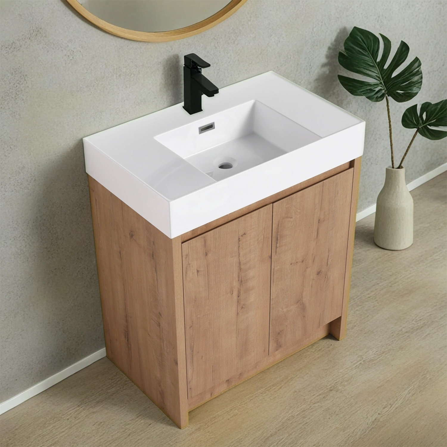 Millwood Pines Daiona 29.53'' Single Bathroom Vanity with Resin Top ...