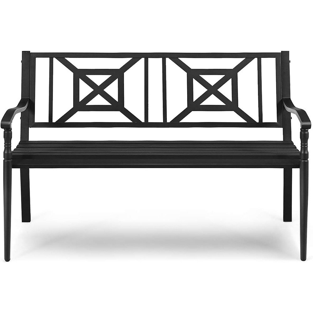 JES ENTERPRISES Banc de jardin extérieur, banc de véranda en métal avec ...