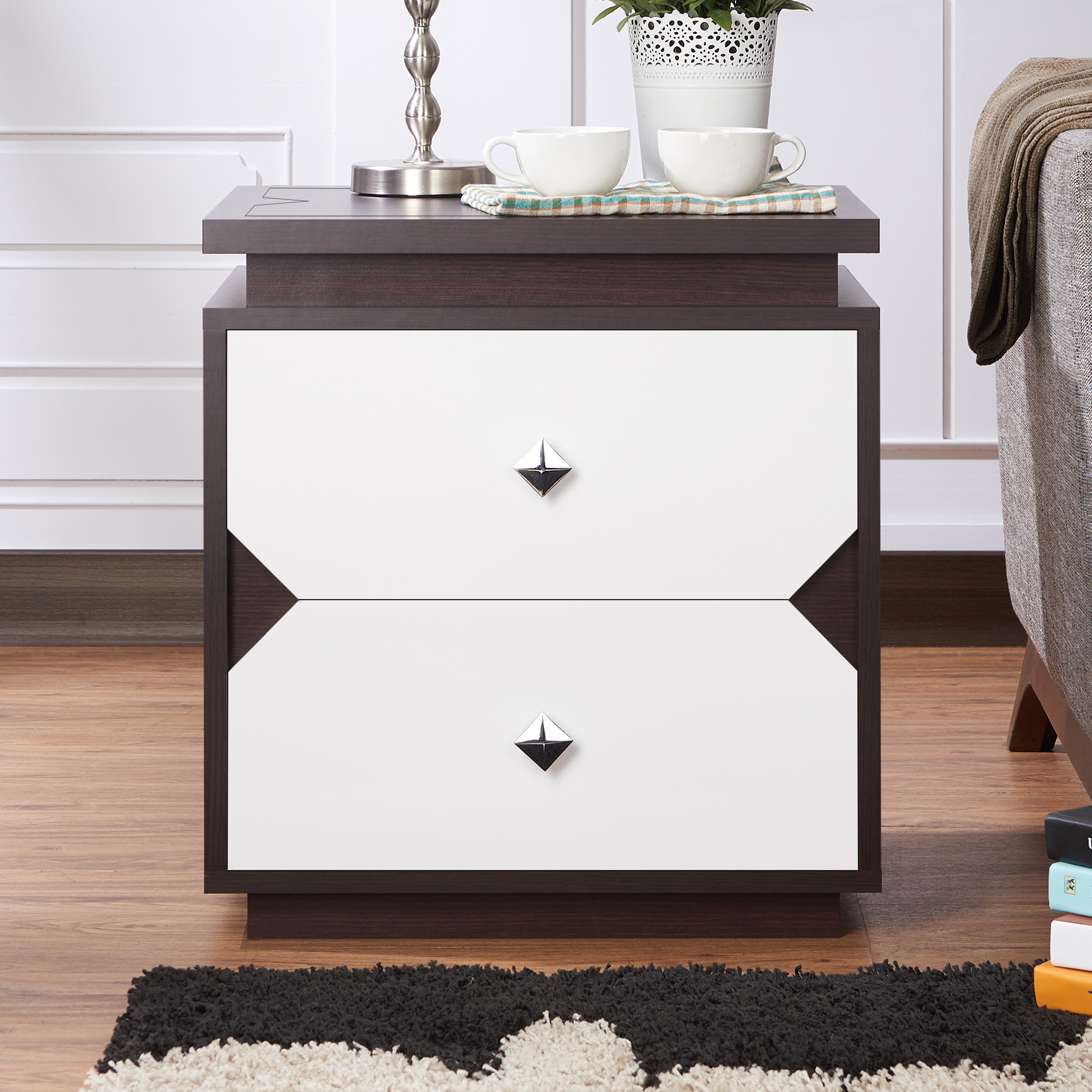 Ivy Bronx Allee Block 2 Drawer End Table | Wayfair
