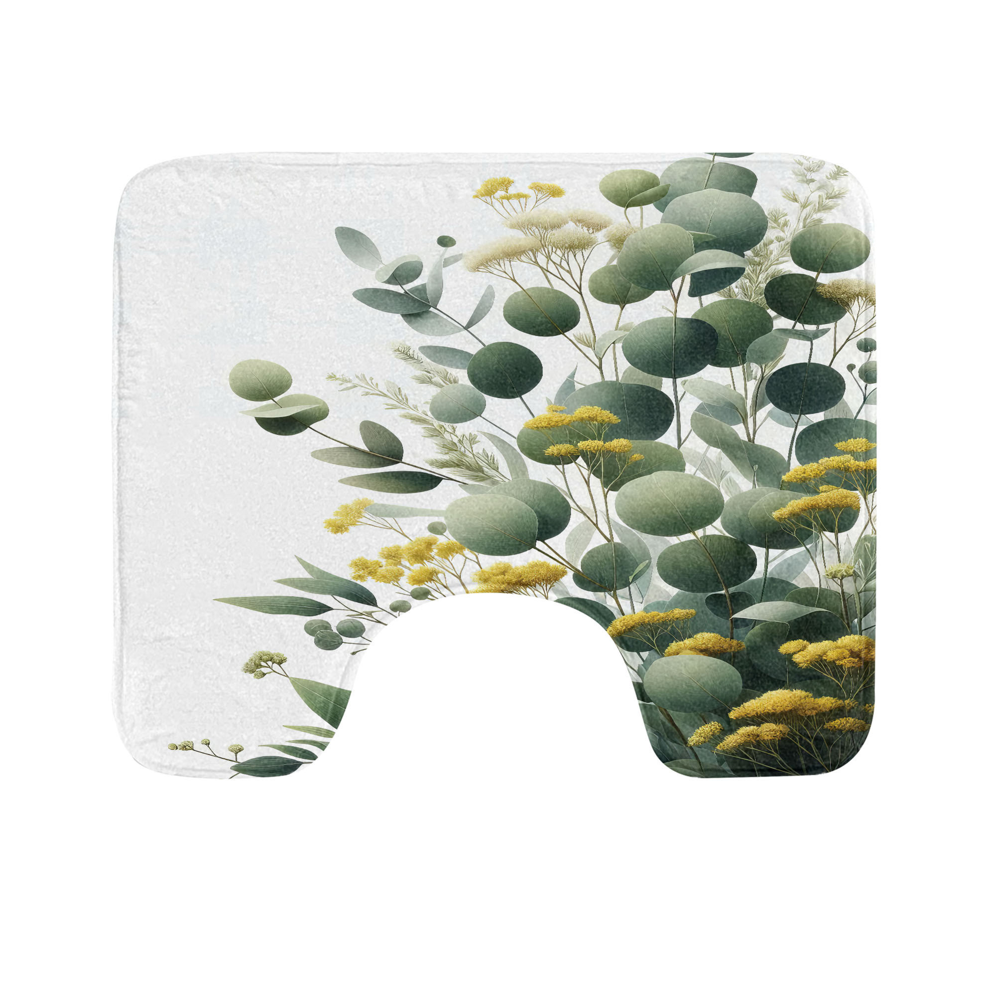 East Urban Home Eucalyptus Leaves Toilet Mat U-Shape Bathroom Rug 20 ...