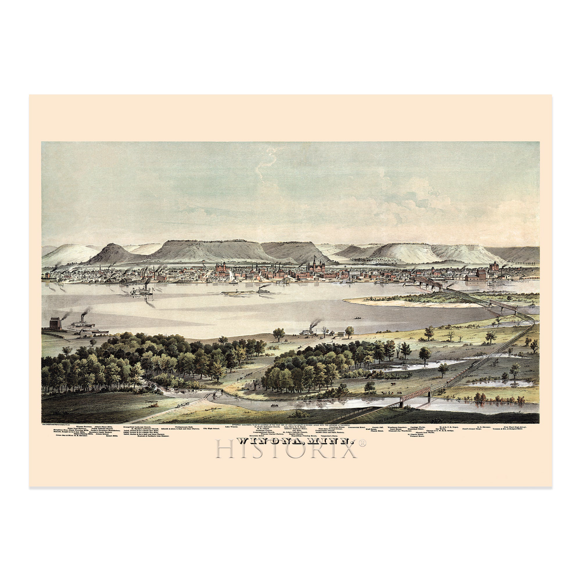 Winston Porter " 1874 Winona Minnesota " Print on Paper | Wayfair