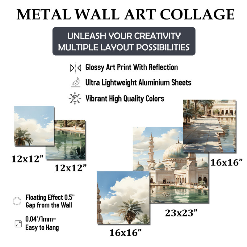 Lark Manor™ Sheikh Zayed Grand Mosque Uae I - Islam Square Wall Art Set ...