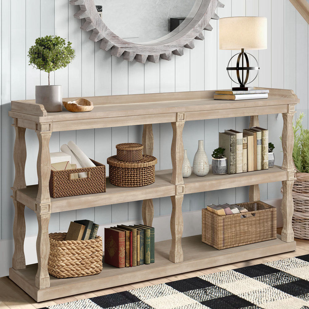 Latitude Run® Console Table with 3-Tier Open Storage Spaces - Wayfair ...