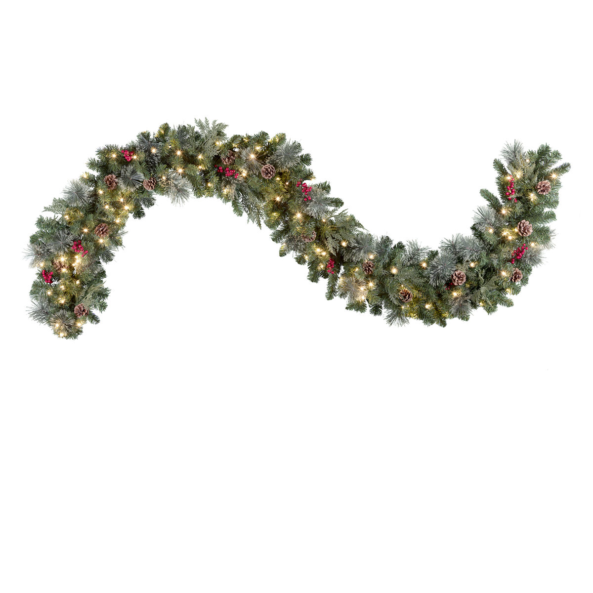 The Holiday Aisle® 9' Classic Pre-Lit Garland with 100 Clear Lights ...