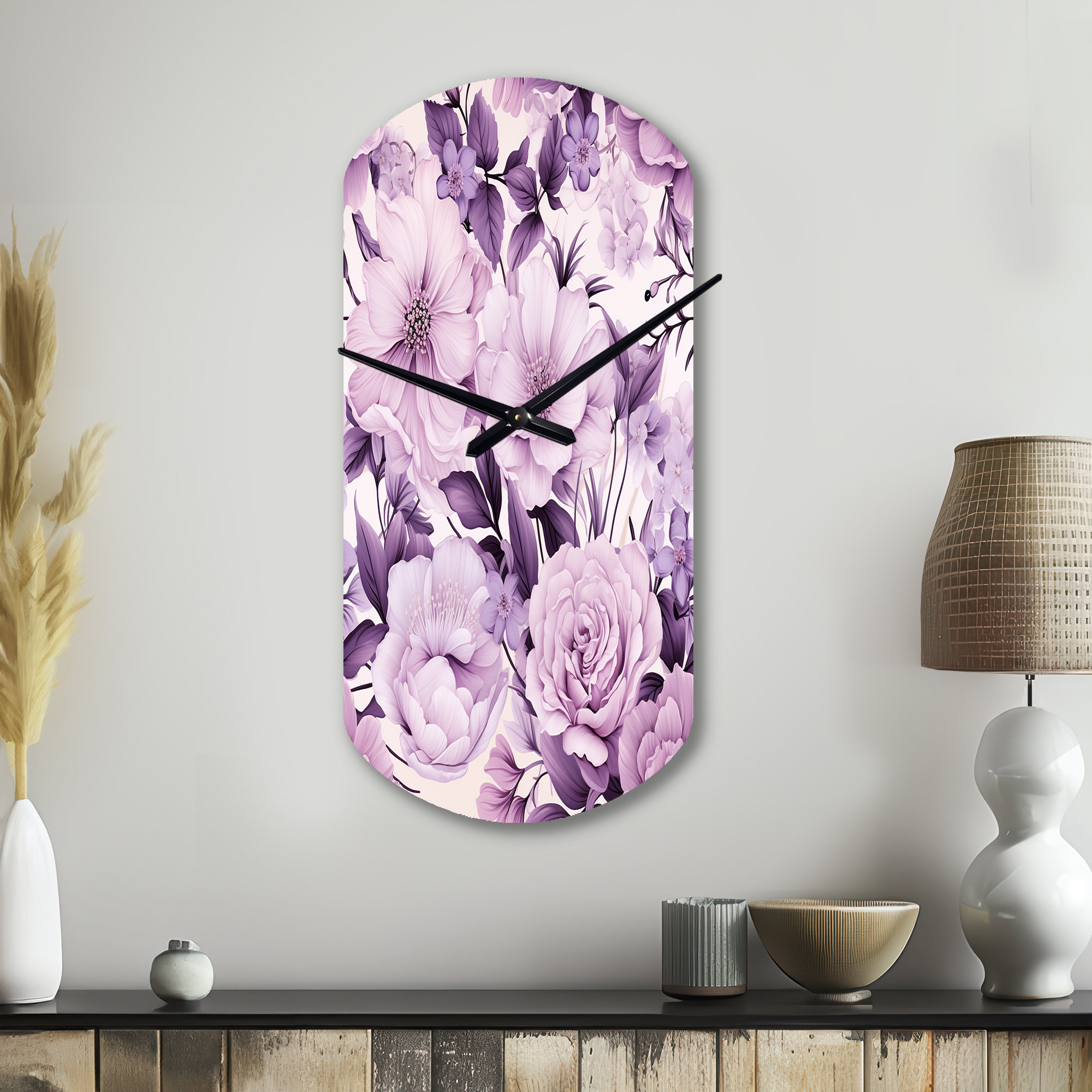 Design Art Victorian Elegance Soft Lavender Blossom - Floral Cylinder ...